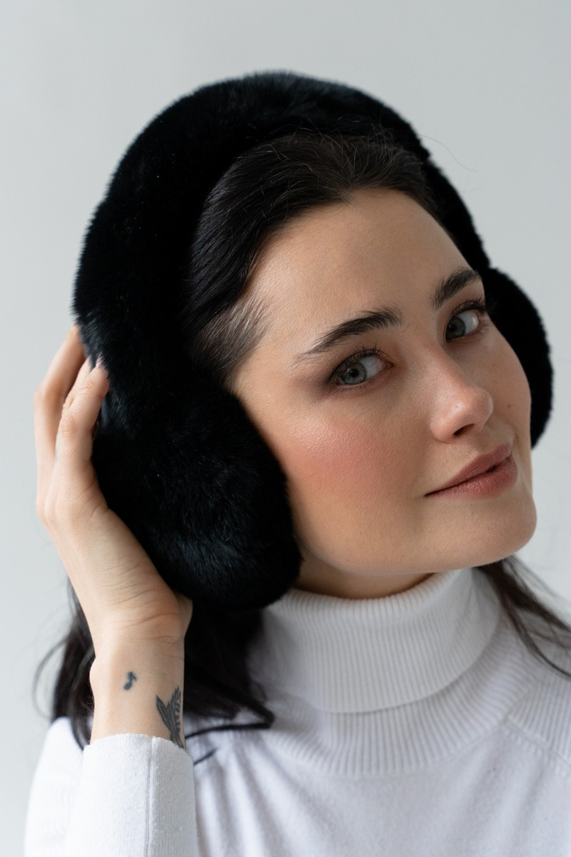 Czarne futrzane nauszniki - Kod produktu: KDNF-8 - Cena: - Sklep internetowy Karibu